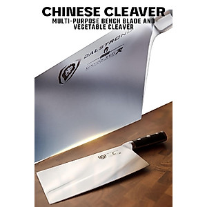 Dalstrong Chinese Cleaver Knife-9"- Gladiator Series 'R'-High Carbon Steel - Razor Sharp - Black Handle - Giftable Meat Cleaver, Vegetable Knife-w/Sheath - NSF Certified