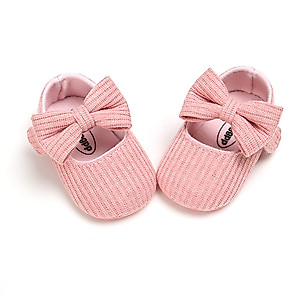 GDSDYM Baby Girls Mary Jane Flats with Bowknot Princess Wedding Dress Shoes Soft Newborn Infant Crib First Walker Prewalker