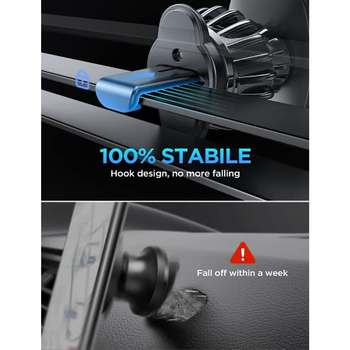 LISEN 2 Pack Magnetic Phone Holder for Car Mount 6 Military Magnets Car Phone Holder Mount Hands Free Vent Cell Phone Holder Mount for Car 6 Metal Plates Fit All iPhone 14/13/12/11, Pro Max, Android