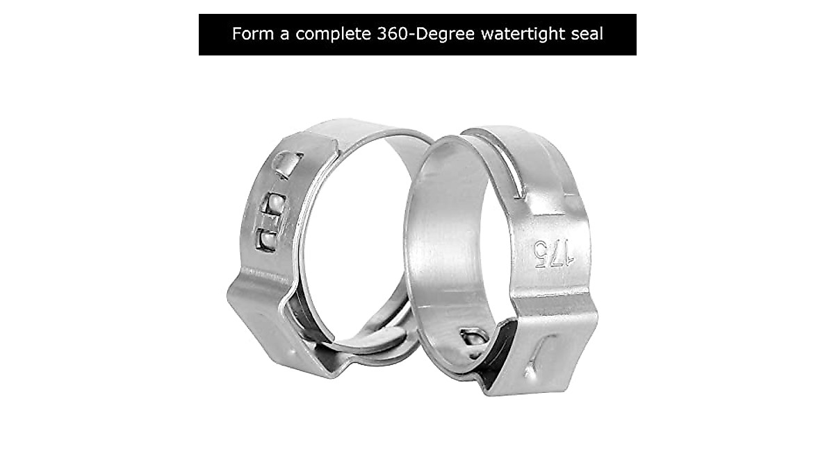Holdware 100pcs 1/2 inch PEX Crimp Rings | Stainless Steel Pipe Fittings