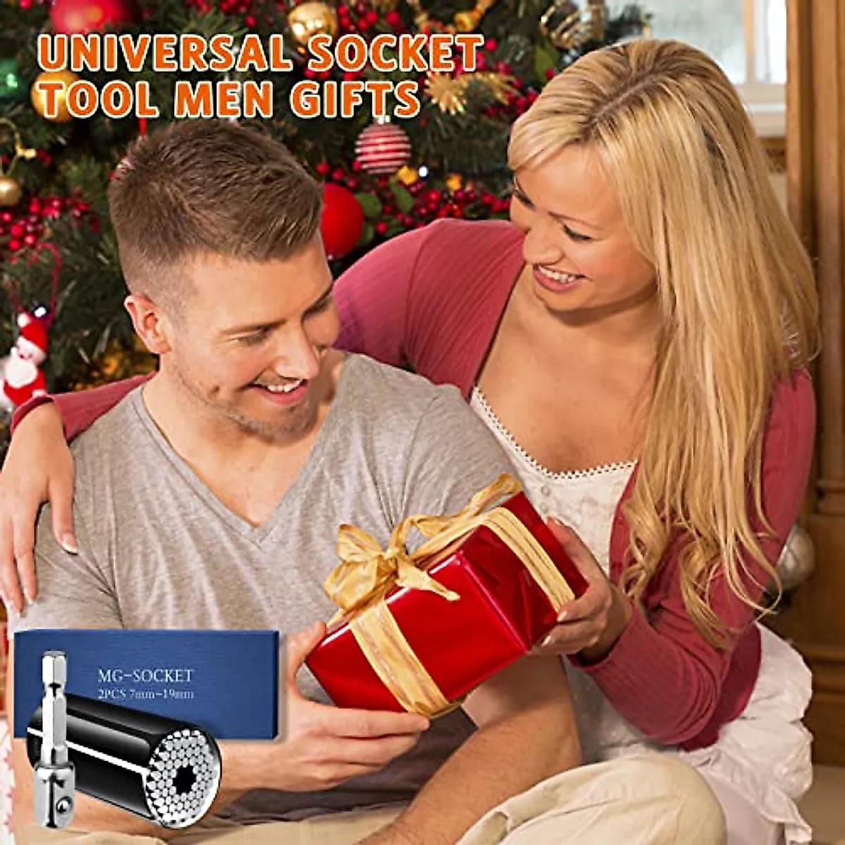 Universal Socket Tools Gifts for Men, Multi-Function Universal Socket Wrench Sets, Super Socket Set, Christmas Stocking Stuffers Gift for Men, DIY Handyman, Dad, Husband,Friends(7-19mm),Black