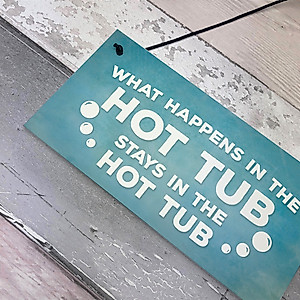 Hot Tub Novelty Funny Garden Hanging Wall Plaque Shed Jaccuzi Home Decor Sign