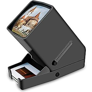 Rybozen 35mm Slide Viewer, 3X Magnification and Desk Top LED Lighted Illuminated Viewing and Battery Operation-for 35mm Slides & Positive Film Negatives(4AA Batteries Included)