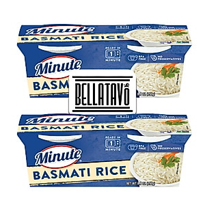 Microwavable Basmati Rice Bundle. Includes Two-8.8 Oz Packages of Minute Microwavable Basmati Rice! Total of 4 Cups of Instant Cooked Rice! Comes With a BELLATAVO Fridge Magnet!