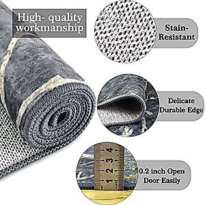 RUGSREAL Area Rug 2x6 Runner Rug Kitchen Mat Vintage Floral Runner Rug Entrance Foldable Rug Washable Hallway Entry Carpet Non Slip Rugs Farmhouse Living Room Bathroom Bedroom Dining Room,Grey