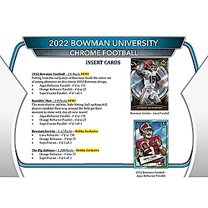 2022 Bowman Chrome University Football Hobby Box (24 Packs/4 Cards: 2 Autos)