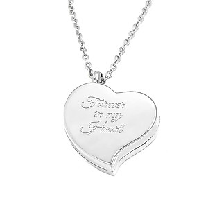 Amour Heart Pill Necklace,Polished Heart Locket with Strong Magnetic Closure,Medication Necklace,Heart Locket Necklace with 26 Inches Chain, No Gemstone