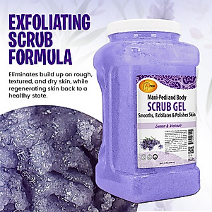 SPA REDI - Exfoliating Scrub Pumice Gel, Lavender and Wildflower, 128 Oz - Manicure, Pedicure and Body Exfoliator Infused with Hyaluronic Acid, Amino Acids, Panthenol and Comfrey Extract