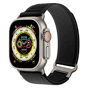 Trail Loop for Apple Watch Band 49mm 45mm 44mm 42mm Women Men, iWatch Bands Sport Strap Nylon Bracelet Wristband for Apple Watch Ultra Band Series 8 Series 7 Series SE2 SE 6 5 4 3 2 1, Black