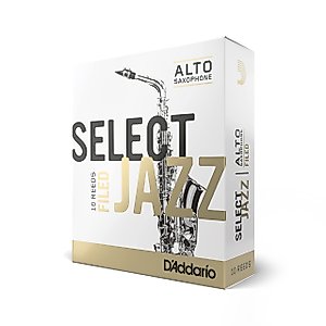 D'Addario Woodwinds Select Jazz Alto Sax Reeds, Filed, Strength 3 Soft, 10-pack