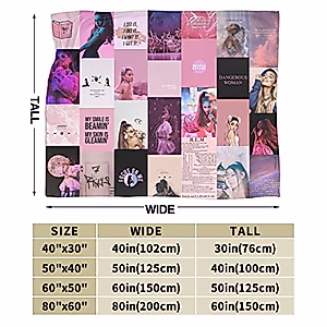 SERIZE Ultra-Soft Micro Fleece Blanket Cozy Lightweight Warm Throw Blanket Ariana Cat Girl Grande Sofa Blanket for Couch Bed Camping Travel Picnic Outdoor Kid Adults