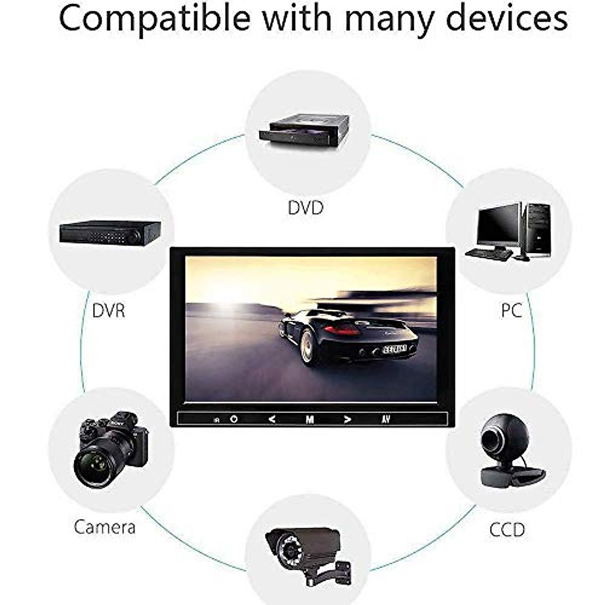 bosstouch 11.6" Inch Security Monitor HDMI/BNC/AV/VGA/USB Input 1366x768 IPS Resolution Touch Buttons Mini Video Camera Audio Monitors & Displays TV Screen