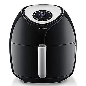 Ultrean Air Fryer 6 Quart , Large Family Size Electric Hot Airfryer XL Oven Oilless Cooker with 7 Presets, LCD Digital Touch Screen and Nonstick Detachable Basket,UL Certified,1700W (Black)