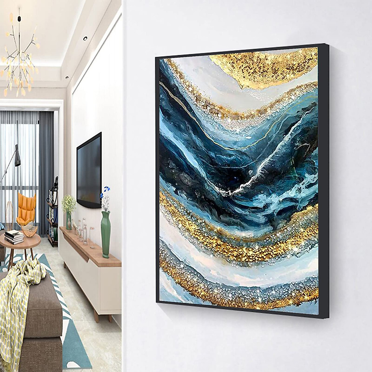 JATOK Abstract 5D Diamond Painting Kits for Adults Landscape Wave Paint with Diamonds Full Round Embroidery Pictures Arts Kits Diamond Art Kits for Home Wall Decor 11.8x15.7in