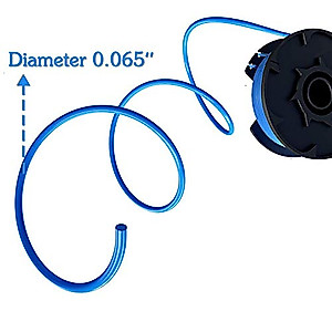 AC14RL3A String Trimmer Replacement Spool Line Suitable for Ryobi One+18v, 24v, 40v Cordless Trimmers,0.065" Auto Feed Cordless Weed Eater Spools Line with AC14HCA Cap Covers Parts(8 Spools, 1 Cap)