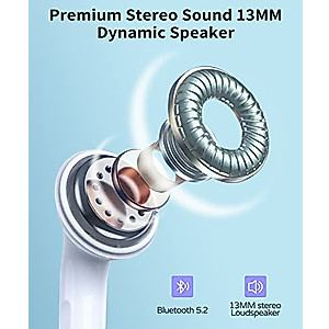 Menzluio Wireless Earbuds, Bluetooth Ear Buds True Wireless Headphones,in-Ear Bluetooth Earphones,HiFi Stereo Touch Control, Bluetooth 5.3 Earbuds with Microphone Deep Bass for Sport/Fitness