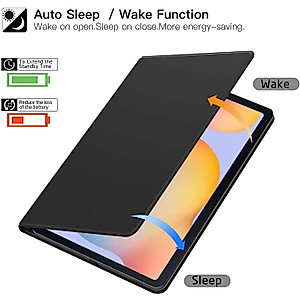 ZtotopCases for Galaxy Tab S6 Lite Case 10.4 Inch 2024/2022/2020, Strong Magnetic Case with Auto Sleep/Wake & Pen Holder, Slim PU Lightweight Stand Cover for Samsung Galaxy Tablet S6 Lite, Black