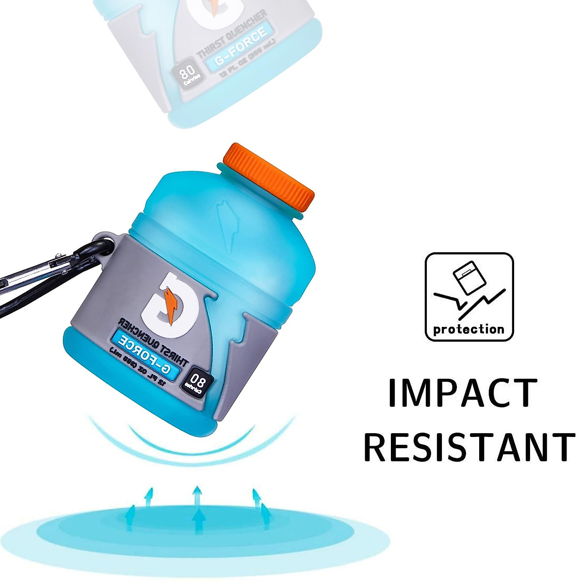 Compatible with Airpod 2/1 Silicone Case, Soft 3D Cartoon Cute Cool Design Shockproof Protective Air Pods Cover Kids Girls Women Unique Keychain Cases for Air Pods 2&1