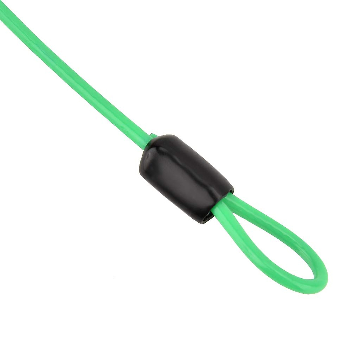 POCREATION Diameter 2mm Security Steel Lock Cable, Lock Wire with The Loops Used with Padlock or U Lock Length100cm / 39.4in Green Silver Black 1pc(Green)
