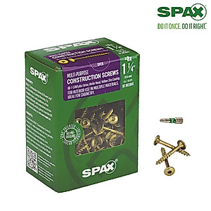 SPAX 4281020400324 Wood-Screws, 8 x 1-1/4" (1 lb.), Yellow