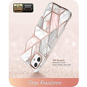 i-Blason Cosmo Series Case for iPhone 11 (2019 Release), Slim Full-Body Stylish Protective Case with Built-in Screen Protector, Marble, 6.1''