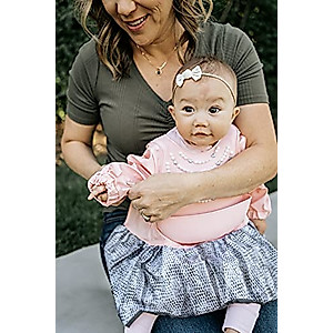 KidDazzle PRECIOUS PEARLS SLEEVED KIDCOVER - Pink Baby Girl Silicone Smock Bib, Adjustable Size, Waterproof & Stain Resistant, Infants & Toddlers 6 months +