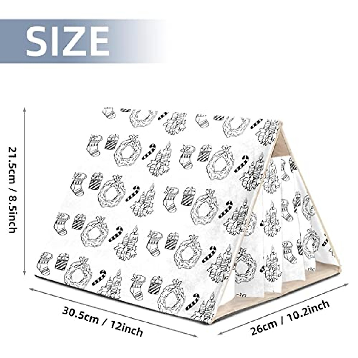 Y-DSIWX Guinea Pig Hideout Cozy Hamster House Cave for Bunny Chinchilla Hedgehog Small Animal Christmas Wreath and Candles