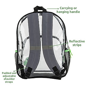 RALME Boys Clear Backpack for School, 16 inch Stadium Approved Transparent Bag with Matching Gaming Pencil Pouch, 3 Piece Set