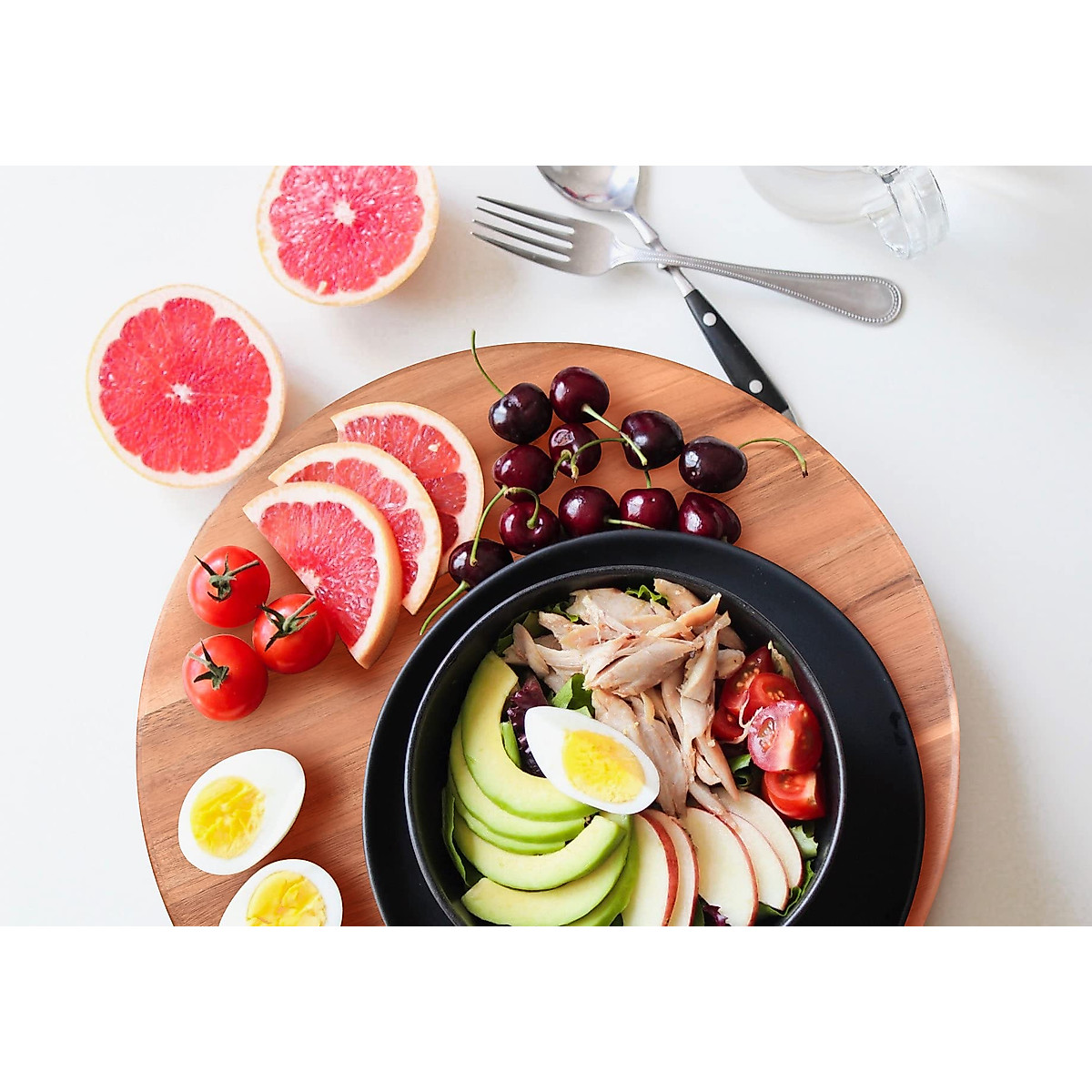 Heavy Duty Wood Lazy Susan Turntable, (20inch) Extra Large Acacia Kitchen Countertop Dinner Table Bearing Plate | Rotating Organizer Tray Disc Grazing Tray Cheese Board Charcuterie Platter