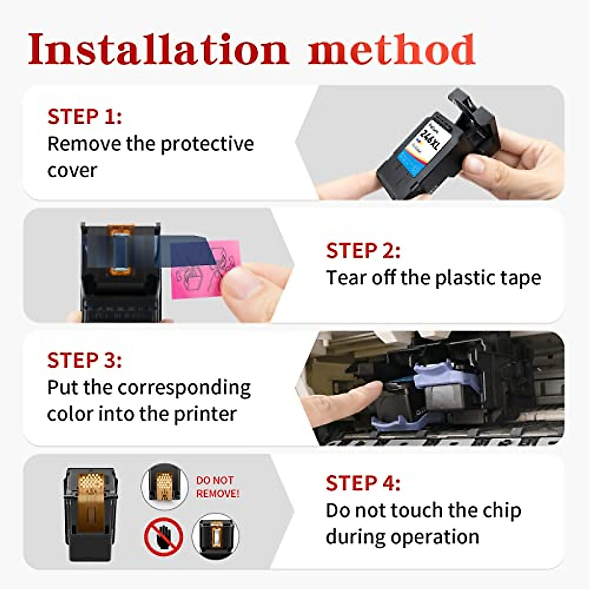 Foiset Remanufactured for Canon Ink Cartridges 245 and 246 for Canon MX490 MX492 MG2522 TR4500 TR4520 TS3100 TS3122 TS3300 TS3322 TS3320 Printer 245xl 246xl Combo Pack
