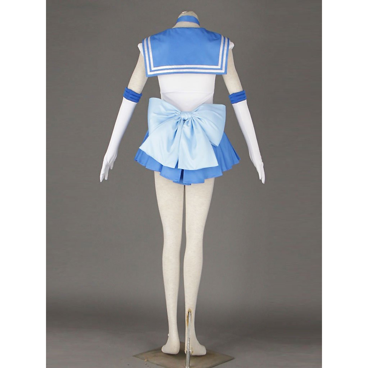 OURCOSPLAY Women's Mercury Mizuno Ami Battle Cosplay Costume Dress 6 Pcs Set (Women XS)