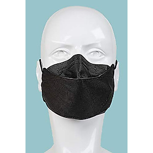 PURE-MSK Trifold Disposable Mask - Made in the USA - Light Weight Easy Breathing Material - Adult Size - 10 Pack - Black