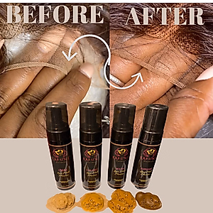 Kafune Amor Premium Lace Melting Mousse - Tinted Quick-Drying Mousse for Lace Wigs, Natural Finish, Ideal for Braids and Baby Hairs - Expresso Dark Brown