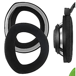 Geekria Comfort Velour Replacement Ear Pads for Sennheiser HD800 Headphones Ear Cushions, Headset Earpads, Ear Cups Repair Parts (Black)