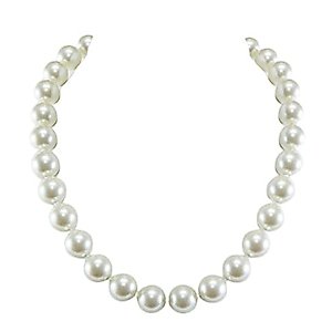 Kenneth Jay Lane 14mm Pearl Strand Necklaces (18", White)