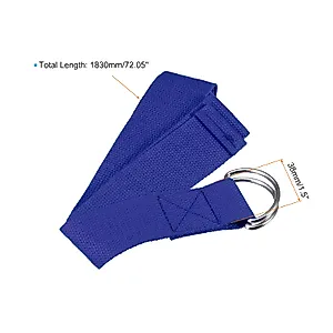 uxcell Yoga Strap-6FT Long Stretch Band with 2 Durable D-Ring for Yoga Pilates Stretch Workout, Blue