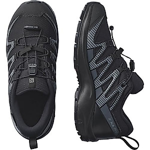 Salomon Junior XA PRO V8 CLIMASALOMON™ WATERPROOF Outdoor Shoes for Kids, Black / Black / Ebony, 2