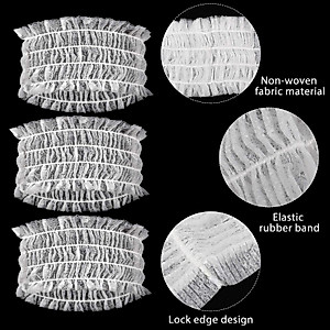 Chuangdi 100 Pieces Disposable Spa Headbands Soft Non-Woven Facial Hair Band Elastic Facial Head Wraps Cloth Stretch Skin Care Makeup Sauna Washing Face Supplies for Women Girls (White)