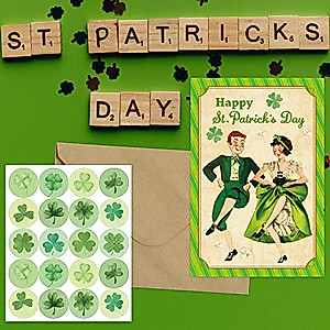 ceiba tree Vintage St. Patrick's Day Cards Assorted Retro Blank Greeting Notes Cards with Envelopes and Stickers