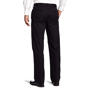IZOD Men's American Chino Flat-Front Straight-Fit Pants, Black, 34W x 32L