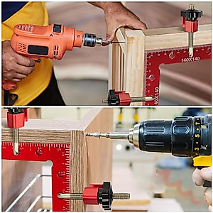 W B D WEIBIDA 90 Degree Clamps For Woodworking, Positioning Squares Right Angle Clamps 2 Pack, 5.5" X 5.5" (140 x 140mm) Aluminum Alloy Corner Clamps Tools For Cabinets, Picture Frame, Drawers