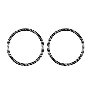 BLAKAYA Compatible with Sticker Carbon Fiber A-Pillar Speaker Cover Door Audio Loudspeaker Ring Trim Cover Accessories for Ford Mustang 2015 2016 2017 2018 2019 2020 (2PC Black）