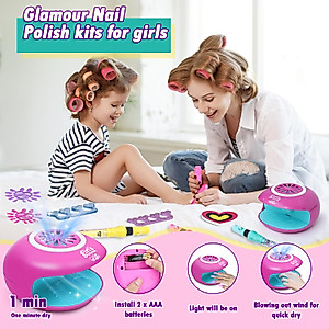 Kids Nail Polish Set for Girls - Nail Art Kit for kids Ages 7-12 - Girls Toys 8-10 - Non Toxic Nail Polish, Girls stuff for Spa,Manicure,Birthday Gifts Toys for Girls Age 6 7 8 9 10 12 Years