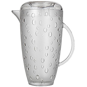 Lily’s Home Break-Resistant Plastic Pitcher with Lid, Food-Safe and BPA-Free, Elegant and Ideal for Indoor or Outdoor Use for Lemonade, Iced Tea, Beer or Water (80 oz. or 2.5 Quart Capacity)