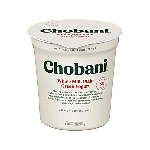 Chobani Greek Yogurt 4 Percent Whole Fat Plain, 32 Ounce - 6 per case._AB