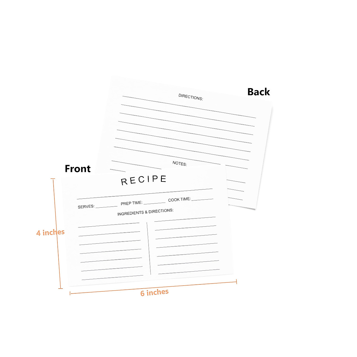 75 Count Recipe Cards 4x6inch Double Sided Thick Card Stock Fit with Recipe Binder Recipe Box Modern Minimal Design
