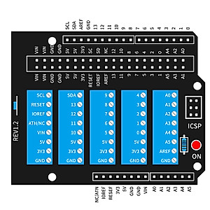 GeeekPi Screw Terminal Hat for Arduino UNO, GPIO Screw Terminal Block Breakout Module with Horn Socket Connector, GPIO Expansion Board Breakout for Arduino UNO
