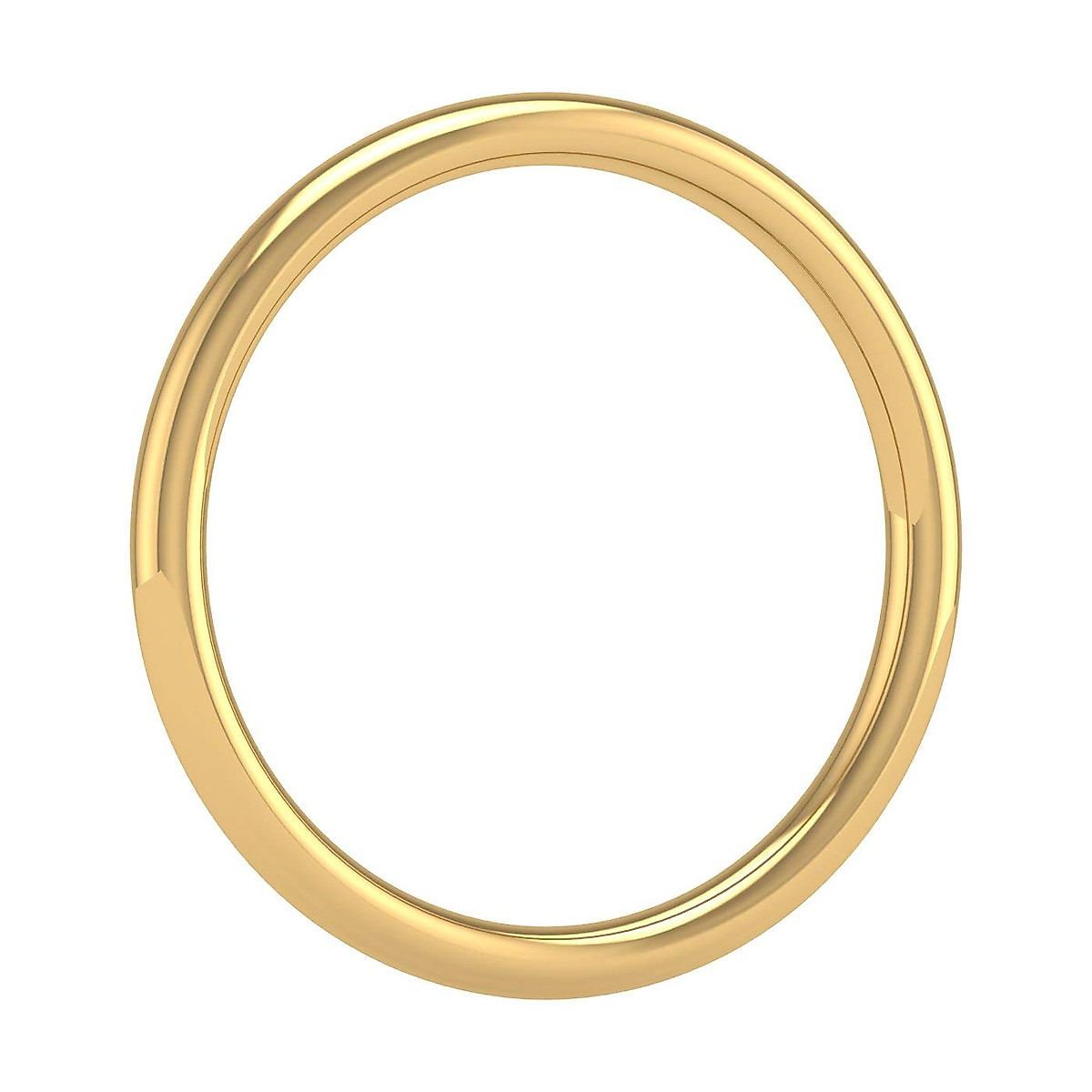 14K Yellow Gold 2mm Plain Wedding Band (Ring Size 6)