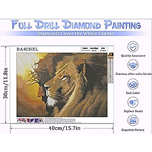 Jesus Diamond Art Painting Kits for Adults - Full Drill Diamond Dots Paintings for Beginners, Jesus Lion Round 5D Paint with Diamonds Pictures Gem Art Painting Kits DIY Adult Crafts Kits 12x16inch