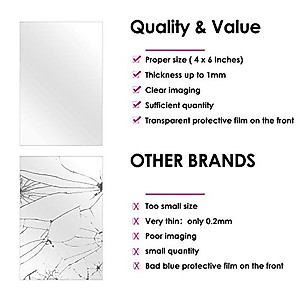 BBTO 20 Pieces Mirror Sheets Self Adhesive Non Glass Cut to Size Mirror Stickers Tiles for Wall Flexible Sticky Mirror()